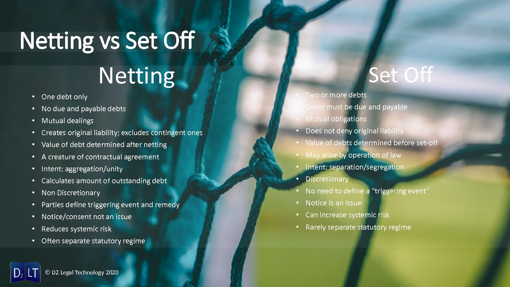 The Solution is Always Netting - D2LT